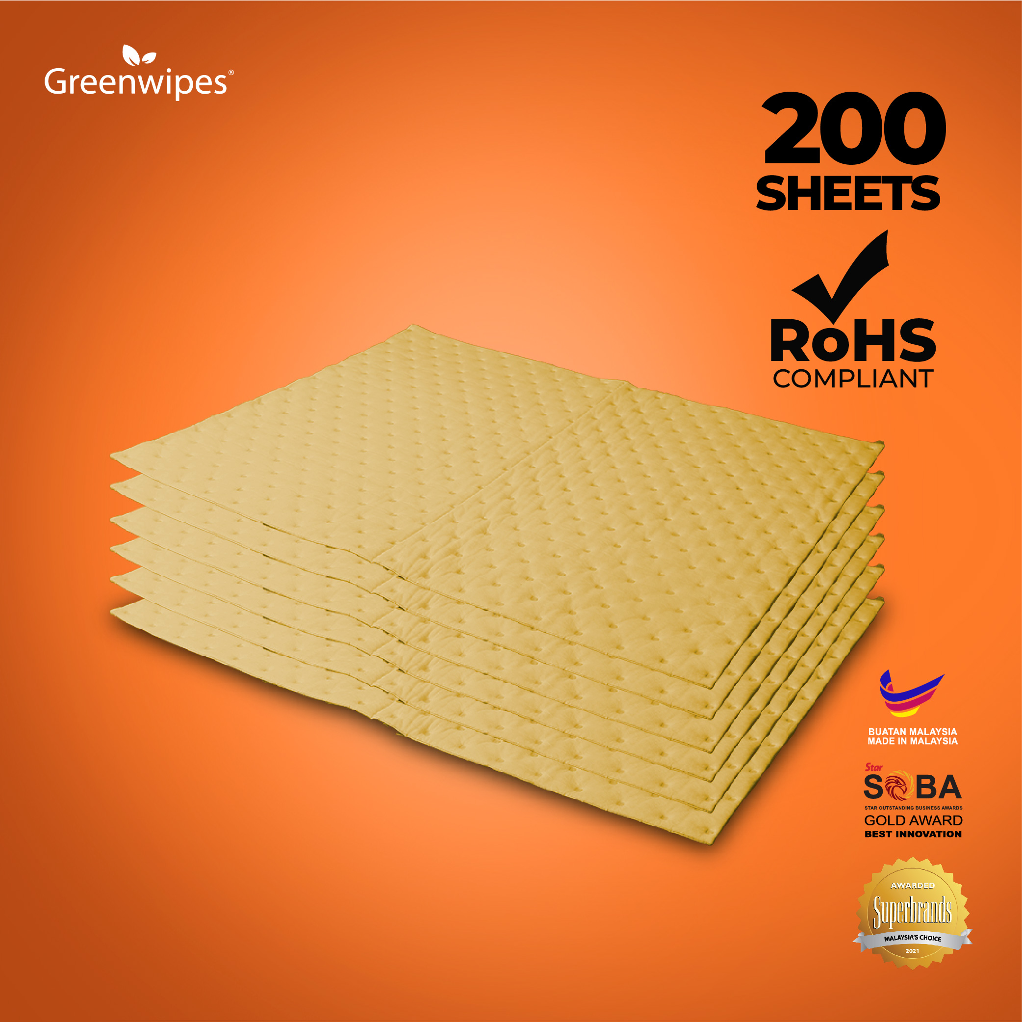 GP-8000 Greenwipes® Corrosive Chemical Sorbpad™ - Spill Absorbent Pad ...