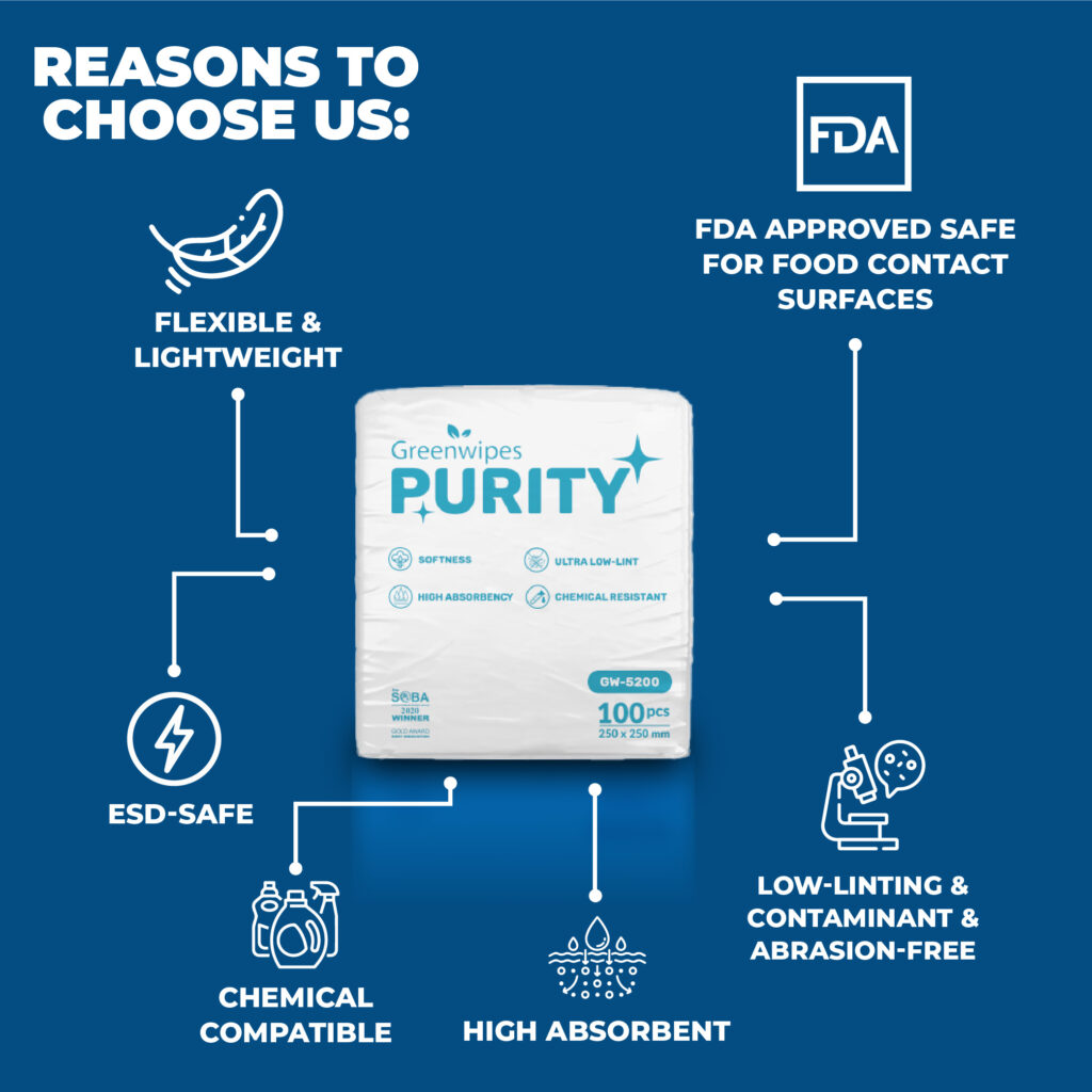 GW-5200 Greenwipes® Purity Lint Free Wipes | Non Linting Wipes ...
